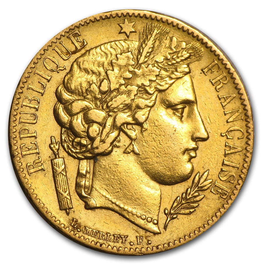 Buy 1849 France Gold 20 Francs Ceres Head Avg Circ | APMEX