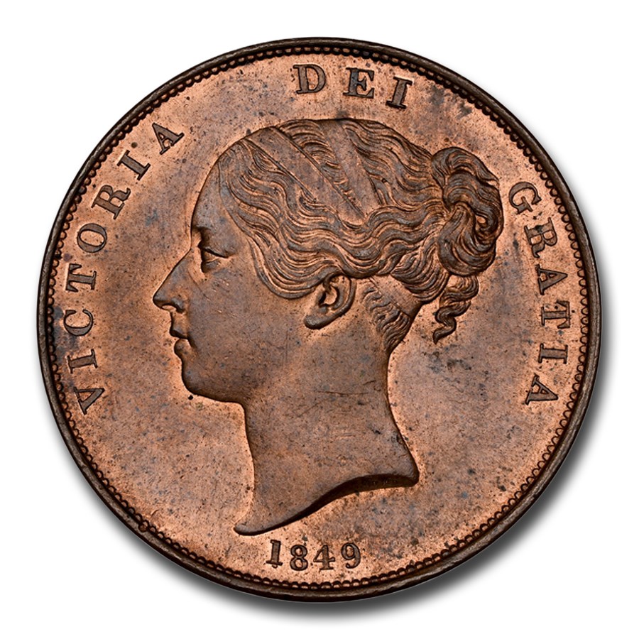 1849 Great Britain Penny Victoria MS-64 NGC (Red/Brown)