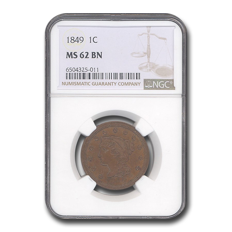 Buy 1849 Large Cent MS-62 NGC (Brown) | APMEX