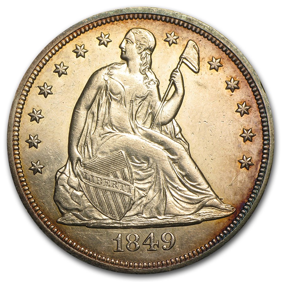 Buy 1849 Liberty Seated Dollar AU | APMEX