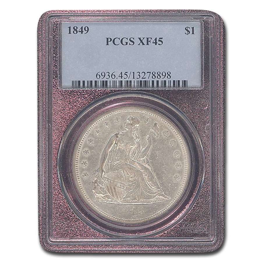 Buy 1849 Liberty Seated Dollar XF-45 PCGS | APMEX