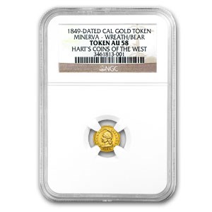 Buy 1849 Minerva Round One Dollar Gold AU-58 NGC | APMEX