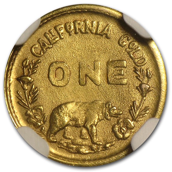 Buy 1849 Minerva Round One Dollar Gold MS-62 NGC | APMEX