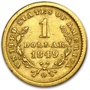 Buy 1849-O $1 Liberty Head Gold Dollar XF | APMEX