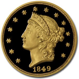 Buy 1849 Twenty Dollar Gold Piece Replica (40 mm) | APMEX