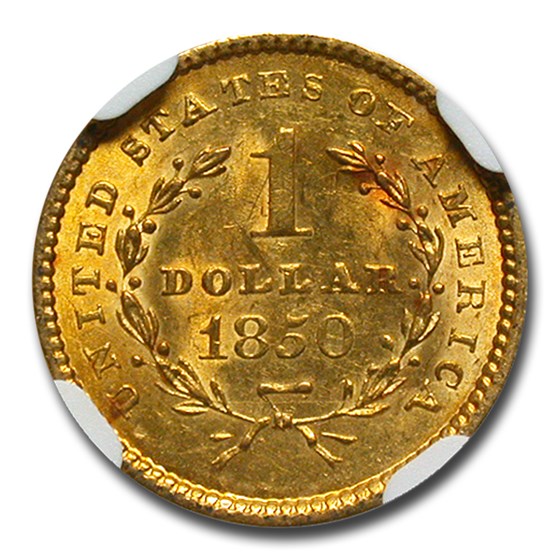 Buy 1850 $1 Liberty Head Gold MS-61 NGC | APMEX