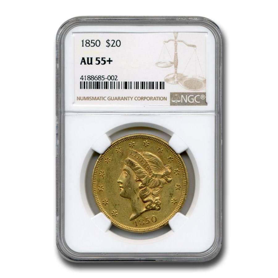 Buy 1850 $20 Liberty Gold Double Eagle AU-55+ NGC | APMEX