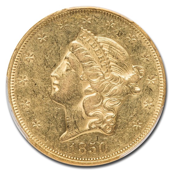 Buy 1850 $20 Liberty Gold Double Eagle AU-55 PCGS | APMEX
