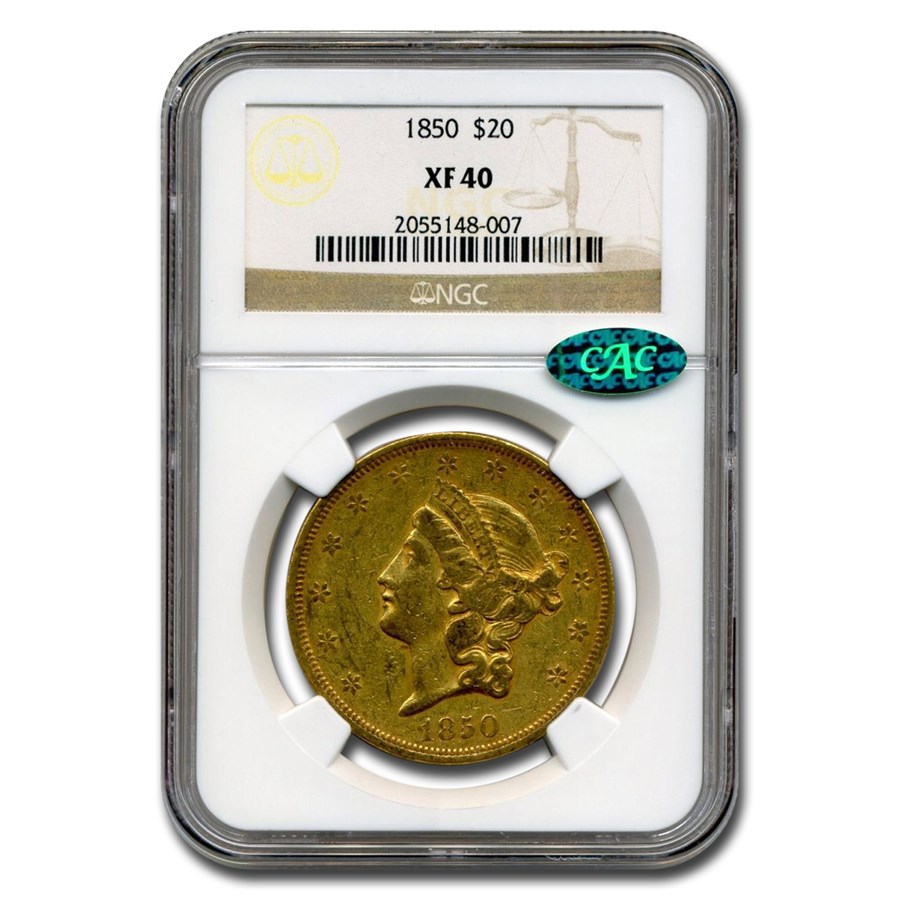 Buy 1850 $20 Liberty Gold Double Eagle XF-40 NGC CAC | APMEX