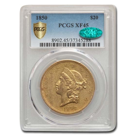 Buy 1850 $20 Liberty Gold Double Eagle XF-45 PCGS CAC | APMEX