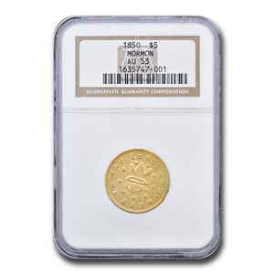 Buy 1850 $5 Mormon Gold AU-53 NGC | APMEX