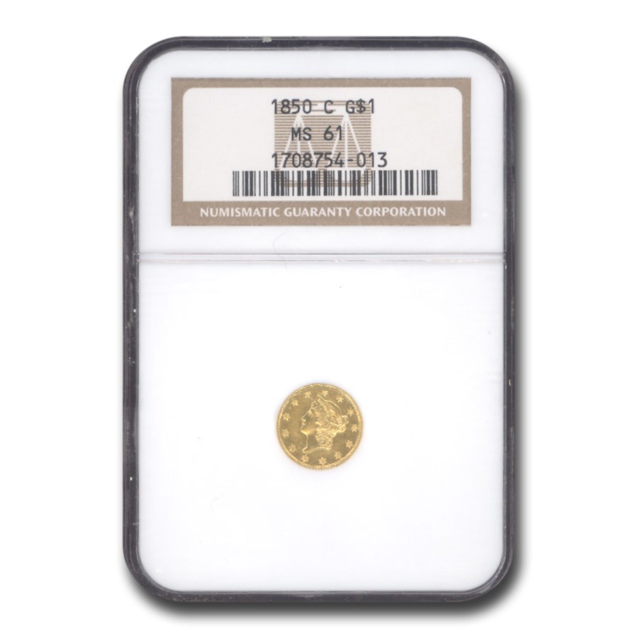 Buy 1850-C $1 Indian Head Gold MS-61 NGC | APMEX