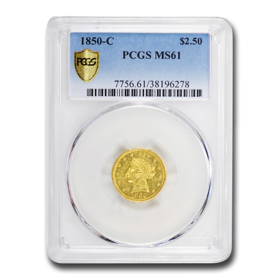 Buy 1850-C $2.50 Liberty Gold Quarter Eagle MS-61 PCGS | APMEX