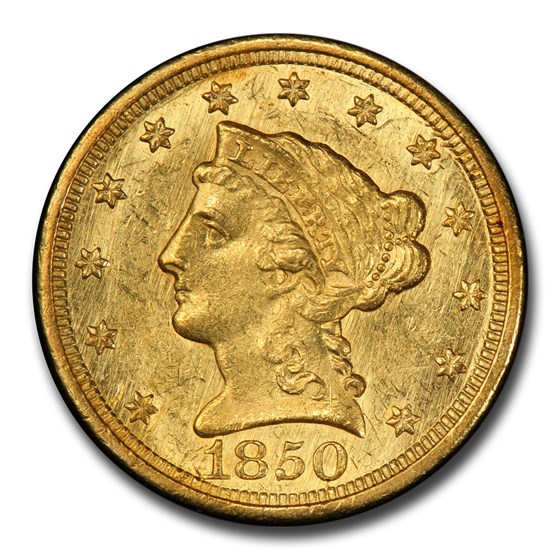 Buy 1850-C $2.50 Liberty Gold Quarter Eagle MS-62 PCGS | APMEX