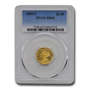 Buy 1850-C $2.50 Liberty Gold Quarter Eagle MS-62 PCGS | APMEX