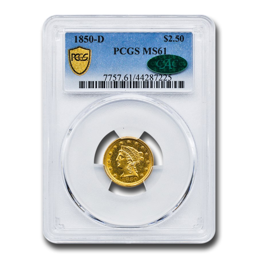 Buy 1850-D $2.50 Liberty Gold Quarter Eagle MS-61 PCGS | APMEX