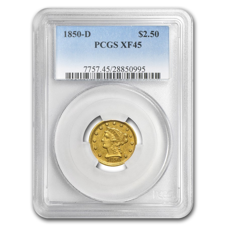 Buy 1850-D $2.50 Liberty Gold Quarter Eagle XF-45 PCGS | APMEX