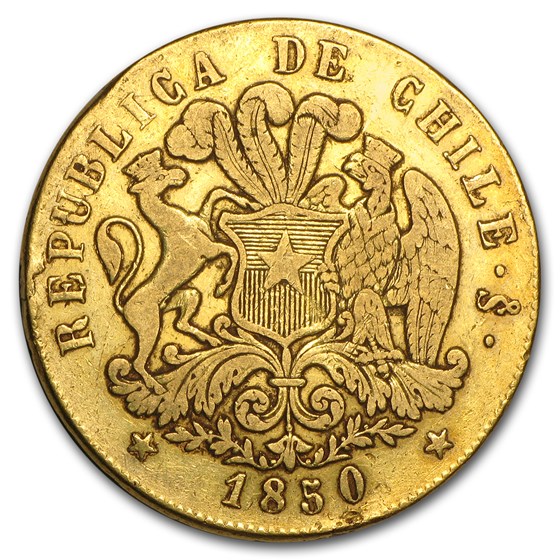 Buy 1850-LA Chile Gold 8 Escudos VF (January) | APMEX