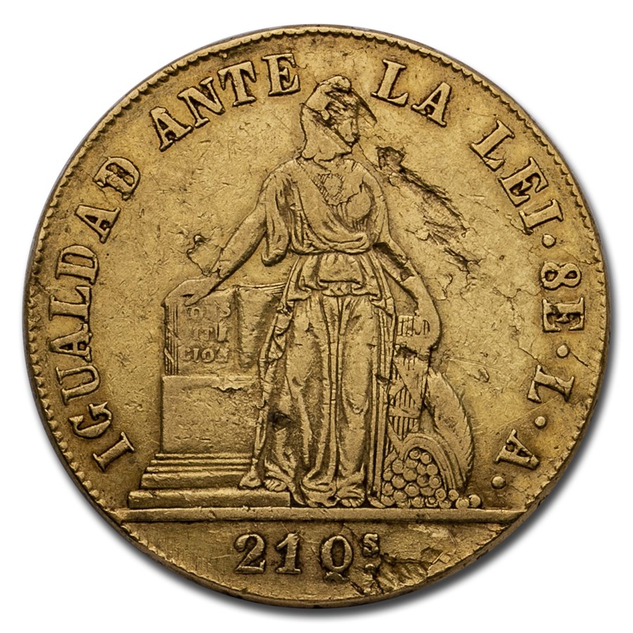 Buy 1850-LA Chile Gold 8 Escudos XF (May) Strikethrough | APMEX