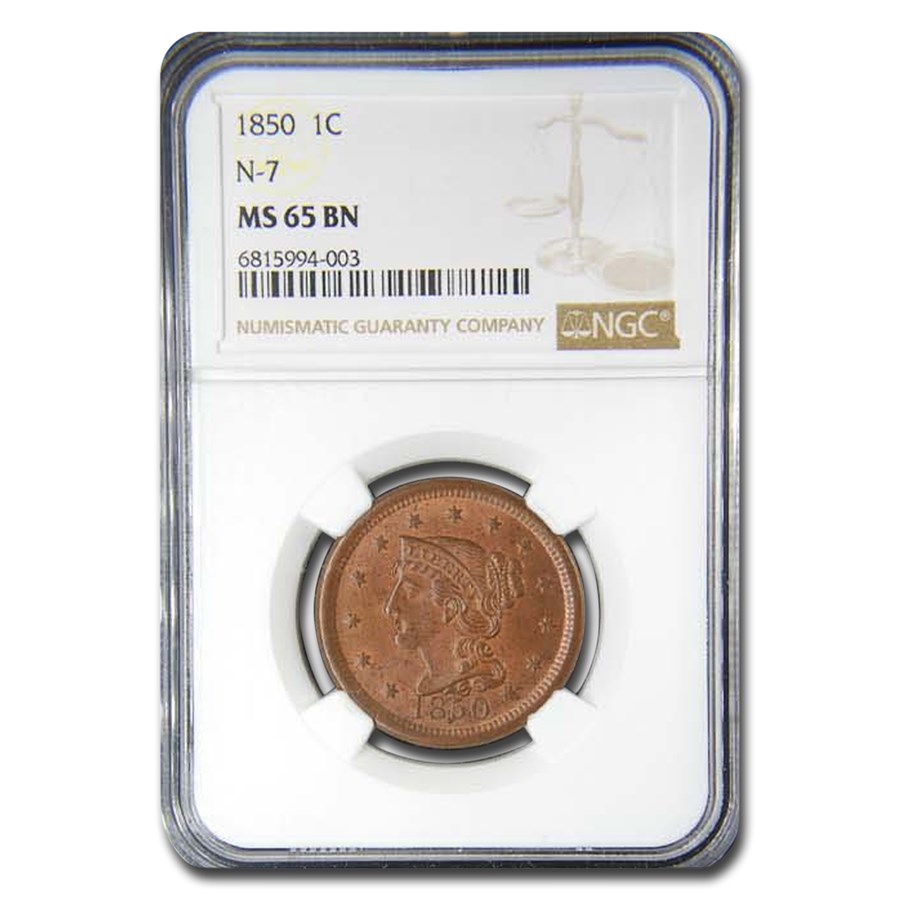 Buy 1850 Large Cent MS-65 NGC Brown | APMEX