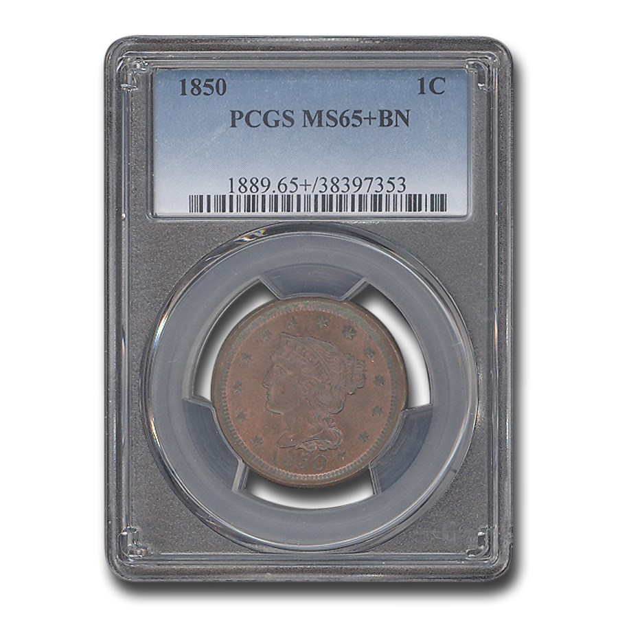 1850 Large Cent MS-65+ PCGS (Brown)