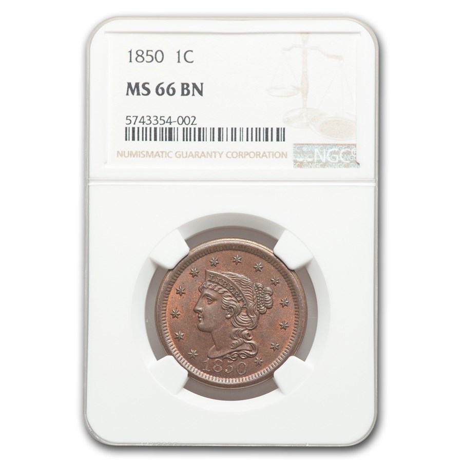 Buy 1850 Large Cent MS-66 NGC (Brown) | APMEX