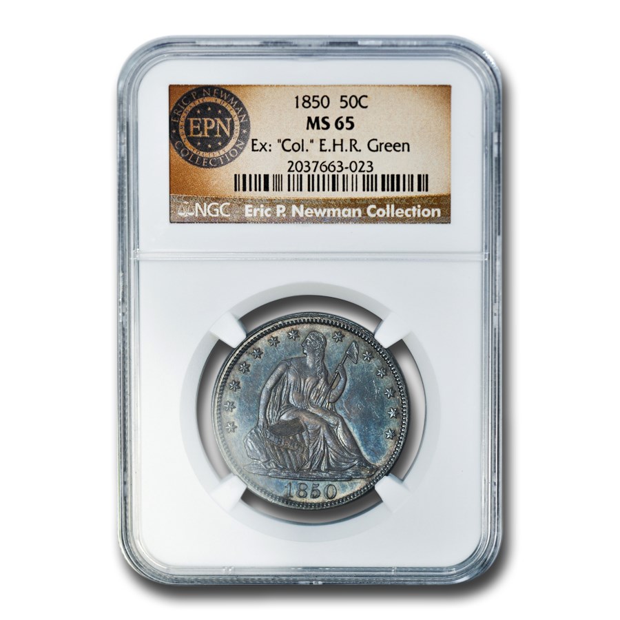Buy 1850 Lib Seated Half Dollar MS-65 Col EHR Green | APMEX