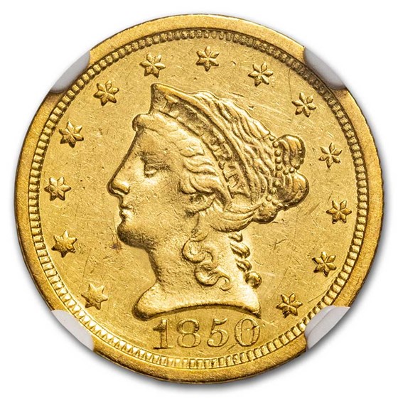 Buy 1850-O $2.50 Liberty Gold Quarter Eagle AU-58 NGC | APMEX