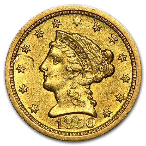 Buy 1850-O $2.50 Liberty Gold Quarter Eagle AU Details (Scratch) | APMEX