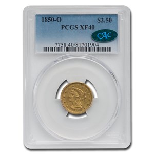 Buy 1850-O $2.50 Liberty Gold Quarter Eagle XF-40 PCGS CAC | APMEX