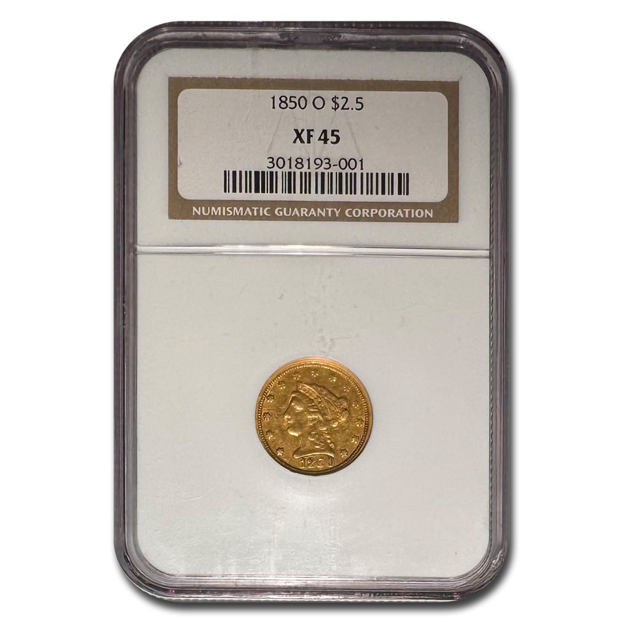 Buy 1850-O $2.50 Liberty Gold Quarter Eagle XF-45 NGC | APMEX
