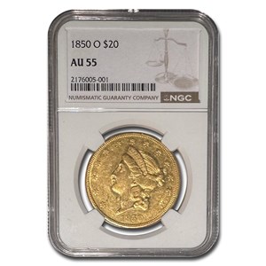 Buy 1850-O Liberty Gold Double Eagle AU-55 | APMEX