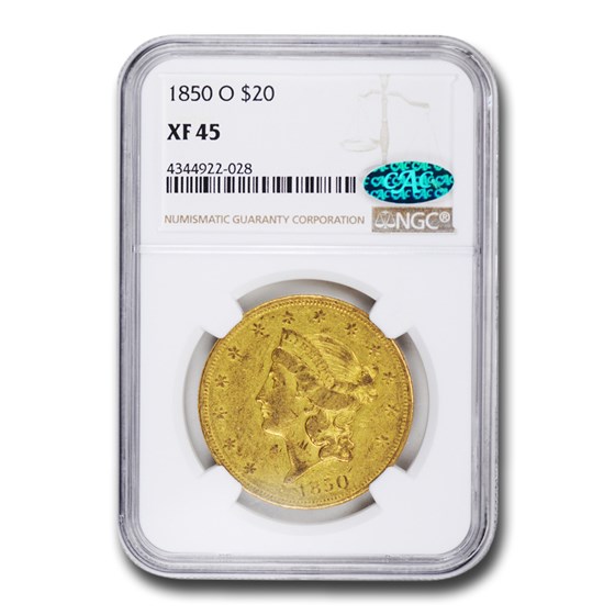 Buy 1850-O $20 Liberty Gold Double Eagle XF-45 NGC CAC | APMEX