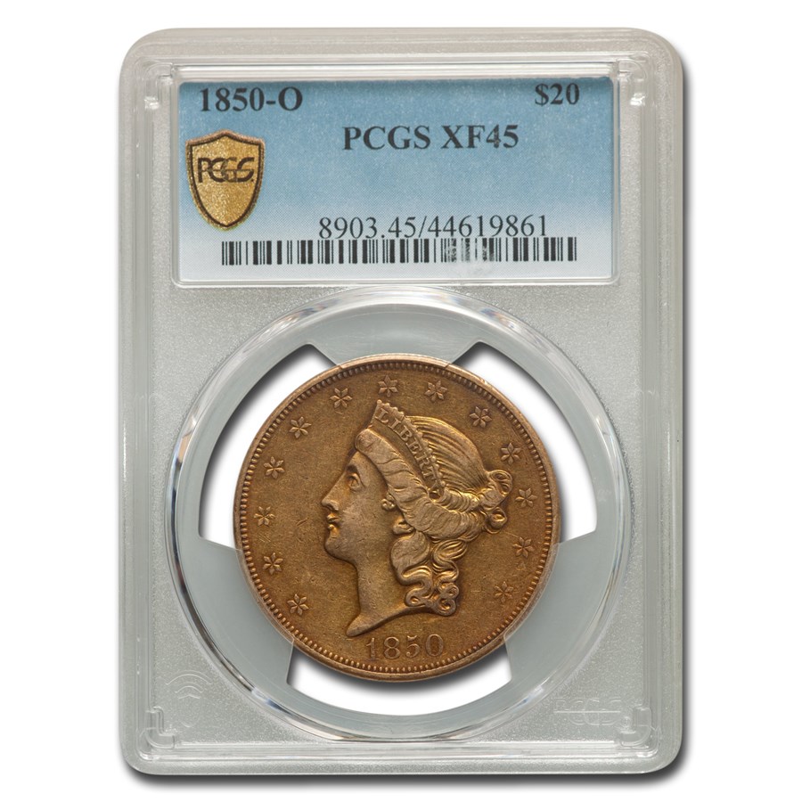 Buy 1850-O $20 Liberty Gold Double Eagle XF-45 PCGS | APMEX