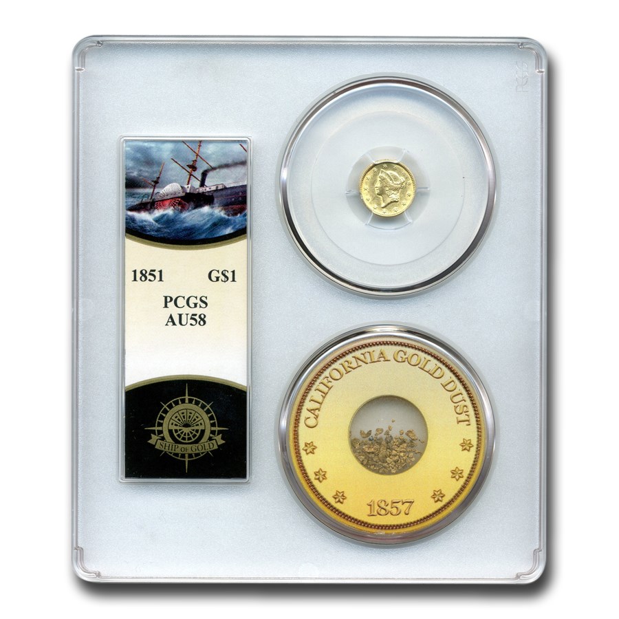 Buy 1851 $1 Liberty Head Gold AU-58 PCGS (SS Central America) | APMEX