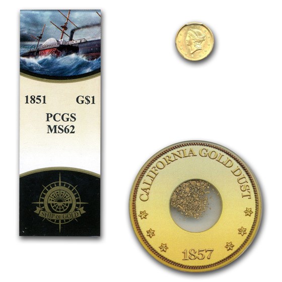 Buy 1851 $1 Liberty Head Gold MS-62 PCGS (SS Central America) | APMEX