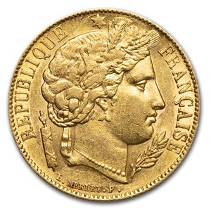 Buy 1851-A France Gold 20 Francs Early Head Ceres AU | APMEX