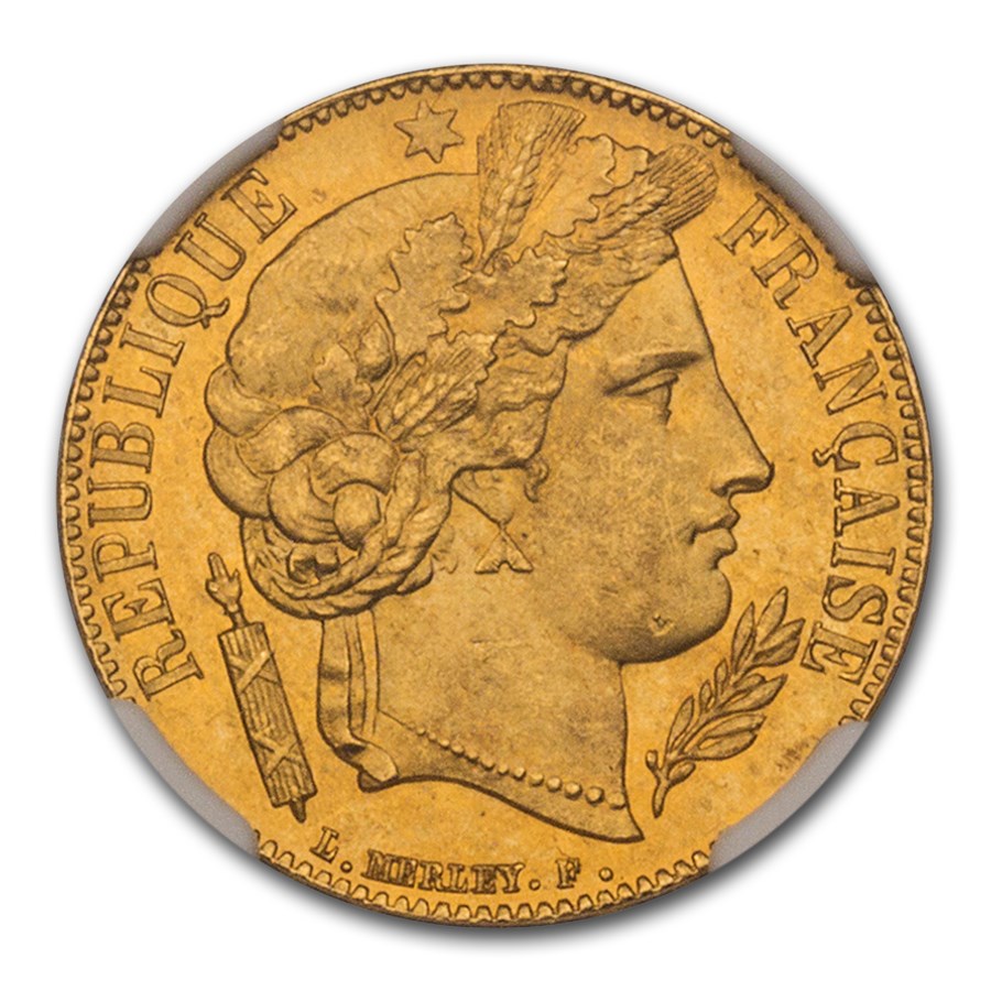 Buy 1851-A France Gold 20 Francs MS-65 NGC | APMEX