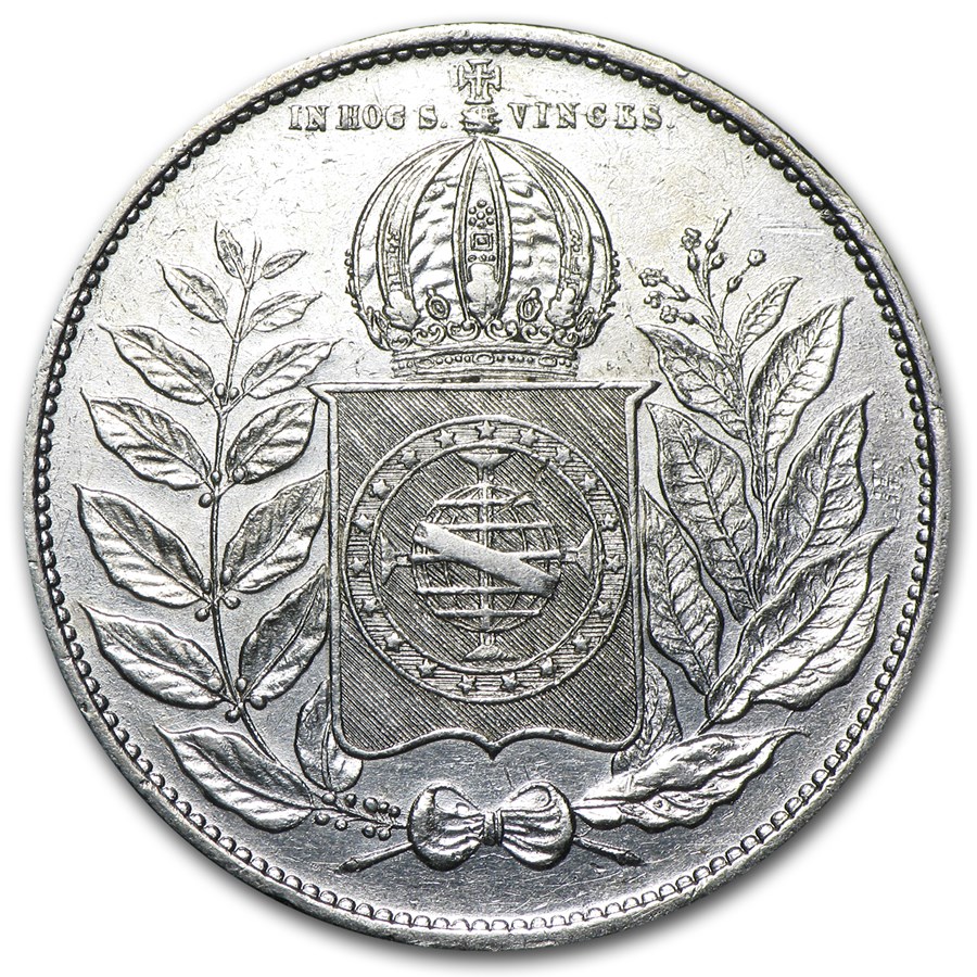 Buy 1851 Brazil Silver 2000 Reis Pedro II EF+ | APMEX