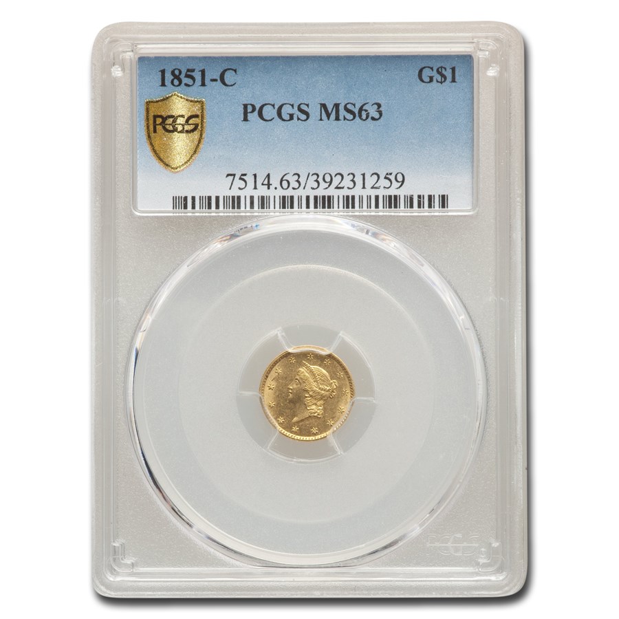 Buy 1851-C $1 Liberty Head Gold MS-63 PCGS | APMEX