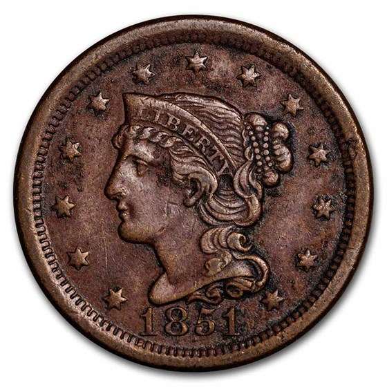 Buy 1851 Large Cent XF Details (Discolored) | APMEX