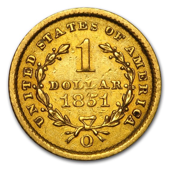 Buy 1851-O $1 Liberty Head Gold Dollar XF | APMEX