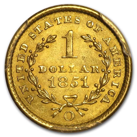 Buy 1851-O $1 Liberty Head Gold MS-61 PCGS | APMEX