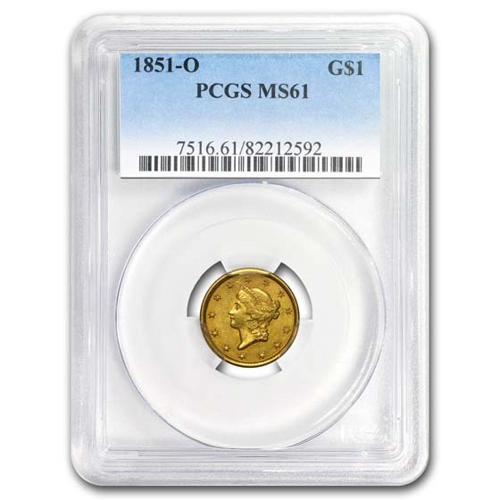 Buy 1851-O $1 Liberty Head Gold MS-61 PCGS | APMEX