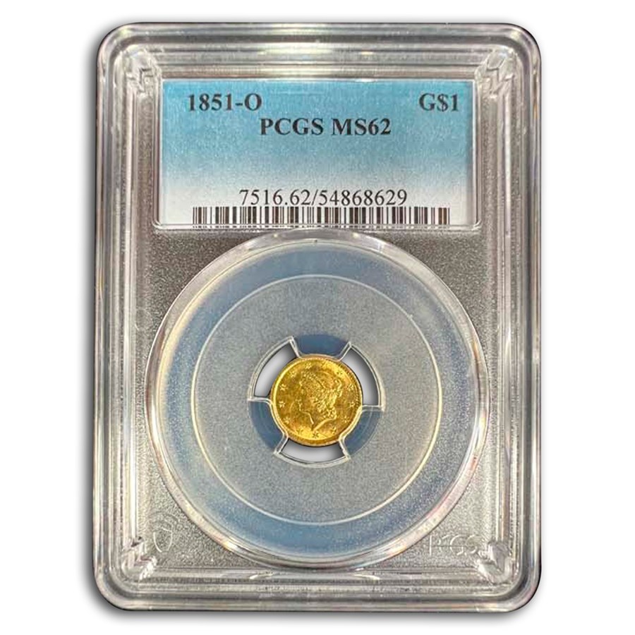 Buy 1851-O $1 Liberty Head Gold MS-62 PCGS | APMEX