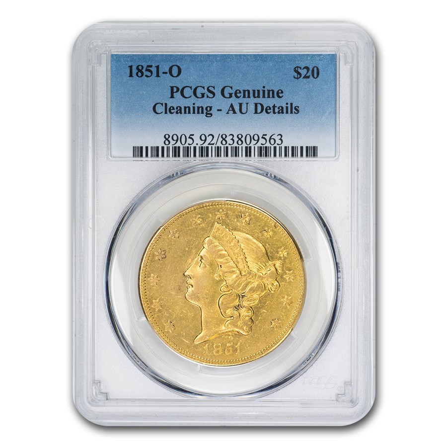 Buy 1851-O $20 Liberty Gold Double Eagle AU Details PCGS | APMEX