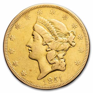 1851-O $20 Liberty Gold Double Eagle VF