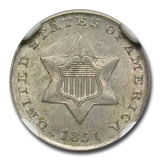 Buy 1851 Three Cent Silver AU-58 NGC | APMEX