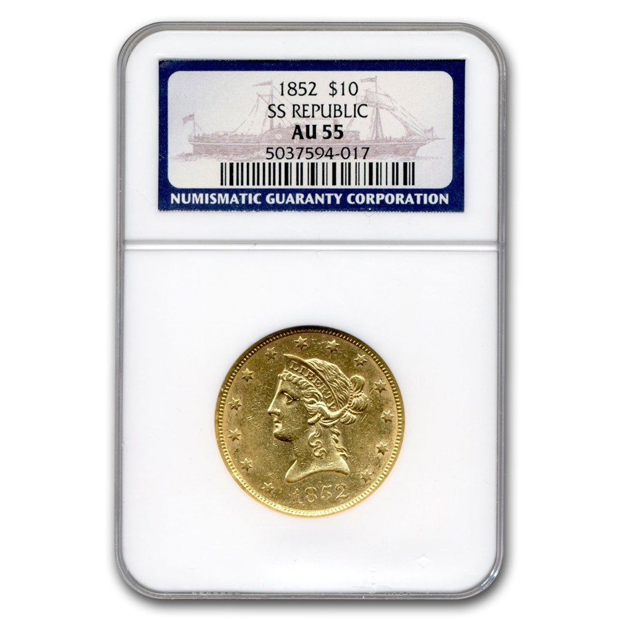 Buy 1852 $10 Liberty Gold Eagle AU-55 NGC (SS Republic) | APMEX