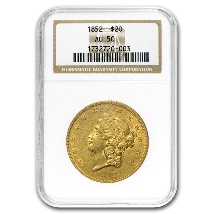 Buy 1852 $20 Liberty Gold Double Eagle AU-50 NGC | APMEX